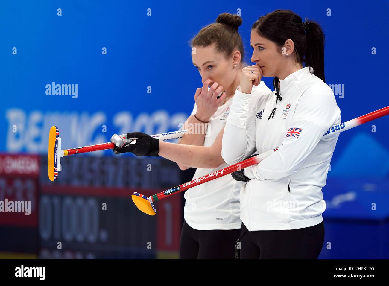 Great Britain's Jennifer Dodds (left) and Eve Muirhead during the Women ...