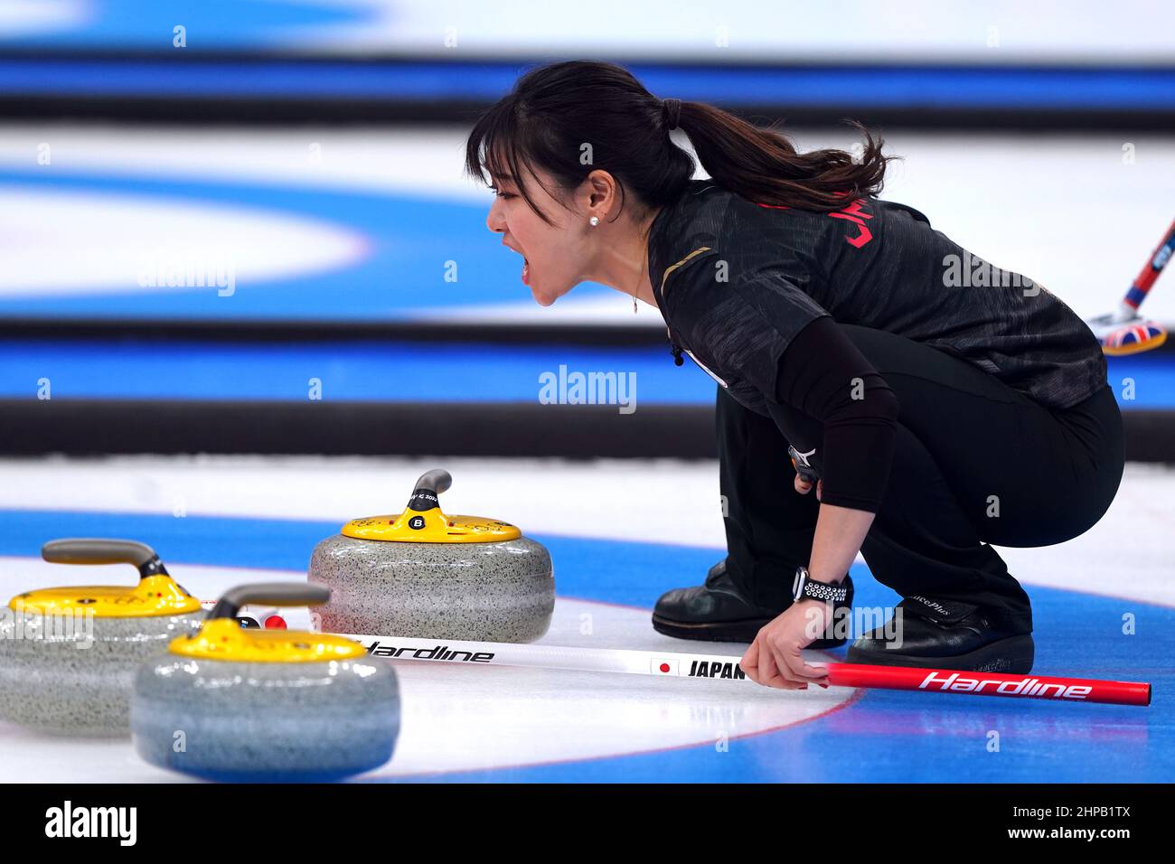 Japan during the Women's Curling Gold Medal match on day sixteen of the ...