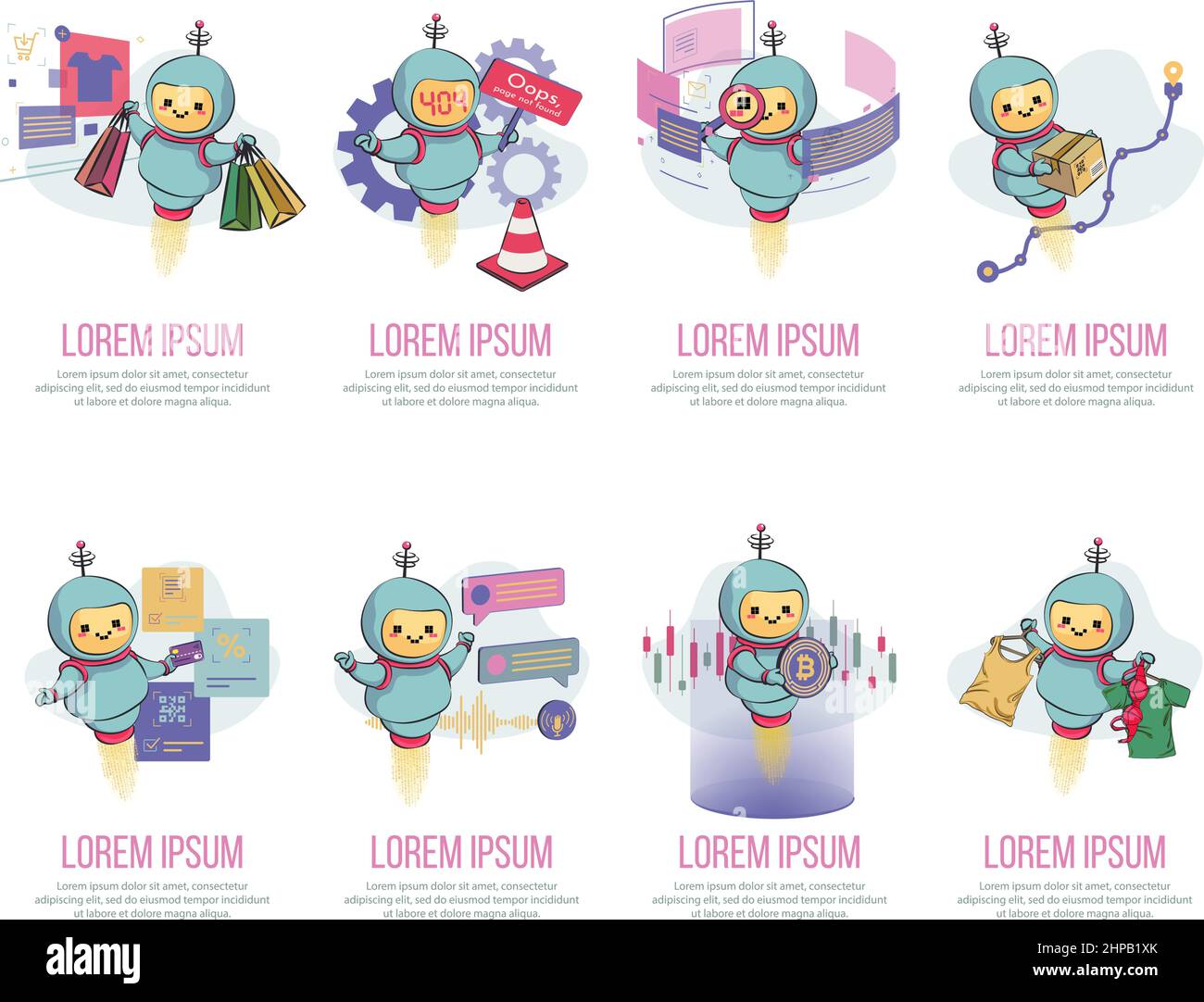 Cute bot character set. Welcome to the chatbot. Online consultation ...