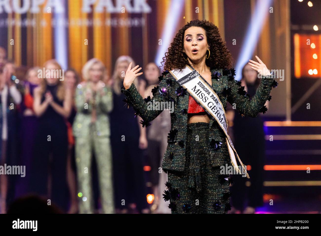 Rust, Germany. 19th Feb, 2022. Domitila Barros is happy about being ...