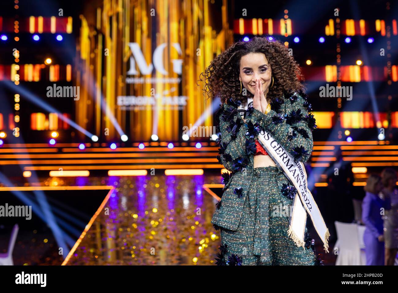 Rust, Germany. 19th Feb, 2022. Domitila Barros is happy about being ...