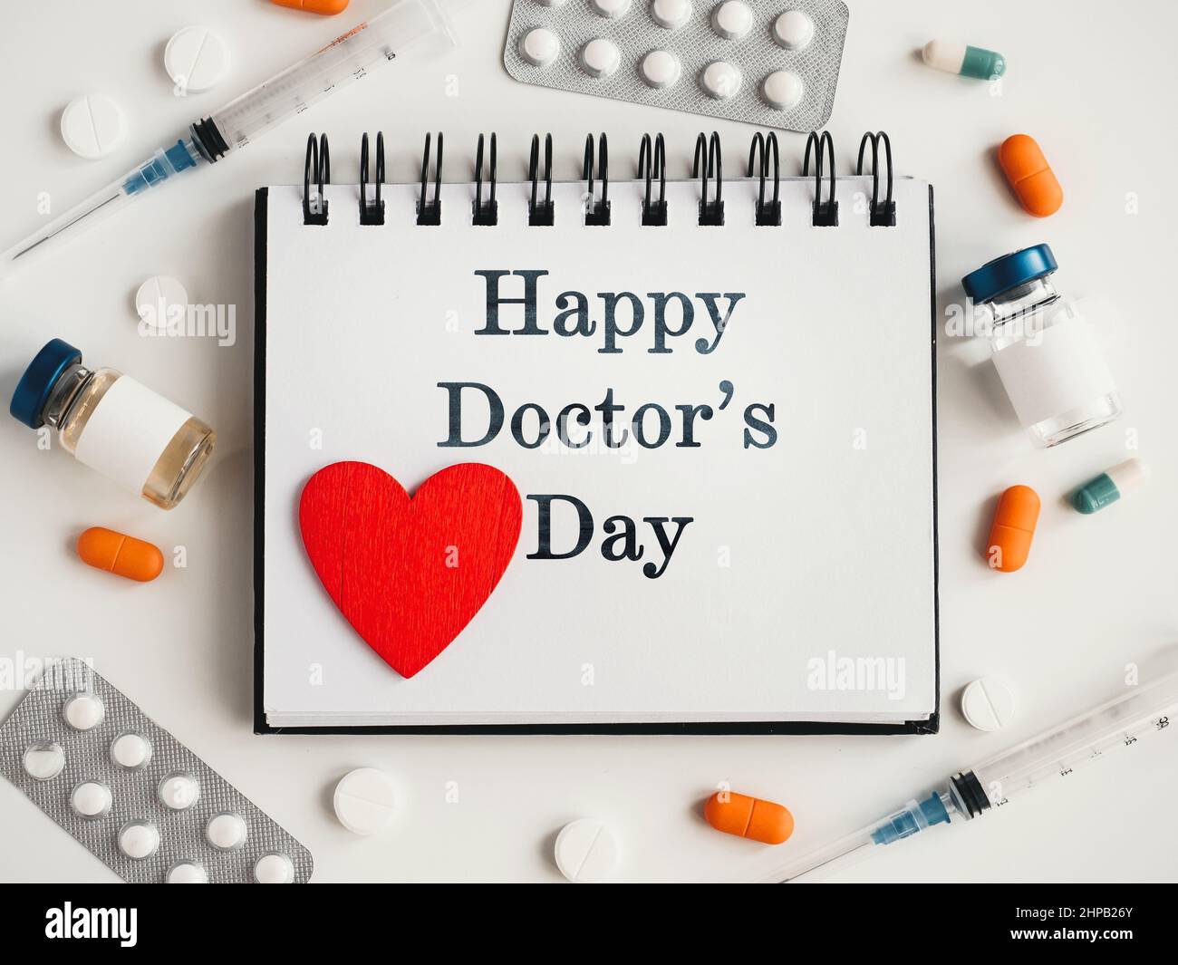 Happy Doctor's Day. Greeting Card. Close-up, top view Stock Photo - Alamy