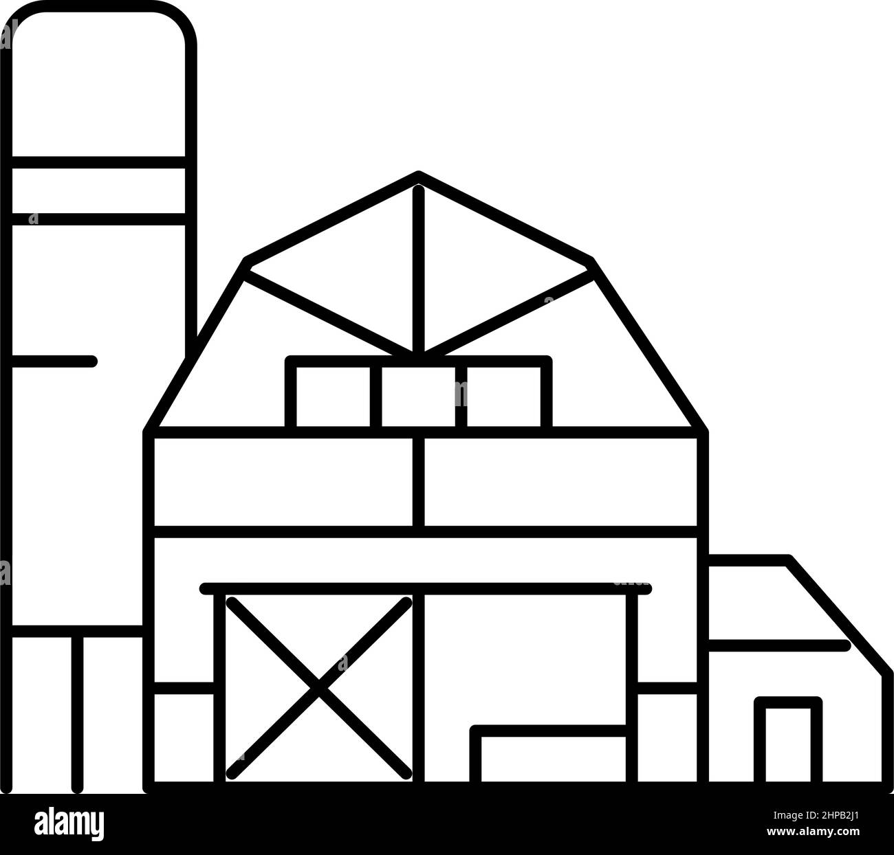 farm building line icon vector illustration Stock Vector Image & Art ...