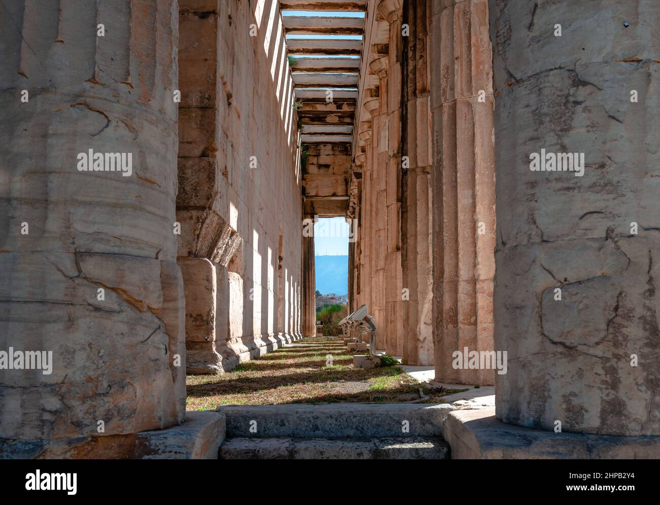 Detail of the Temple of Hephaestus or Hephaisteion aka The Theseion or ...