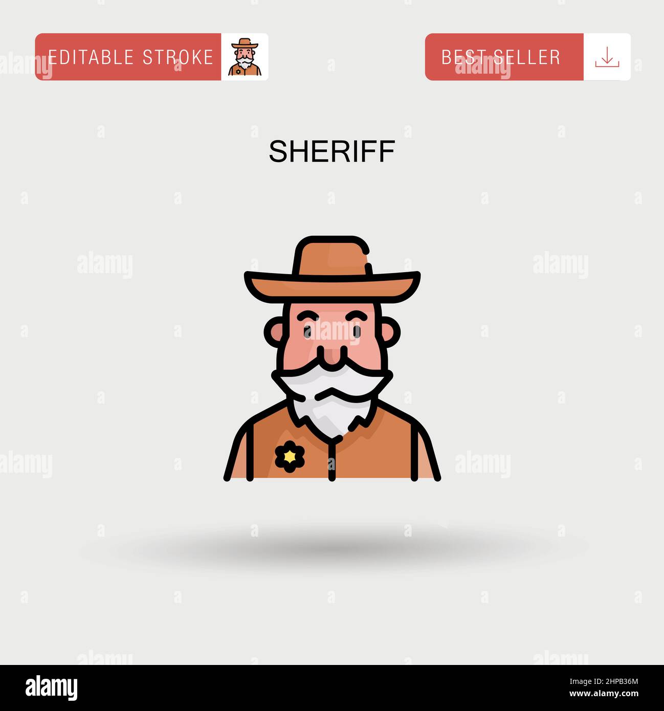 Sheriff Simple vector icon Stock Vector Image & Art - Alamy