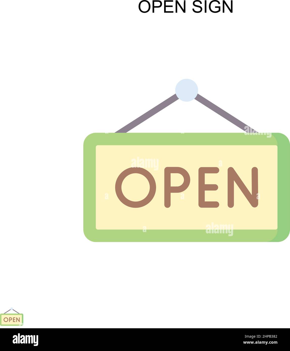 Open sign Simple vector icon. Illustration symbol design template for ...