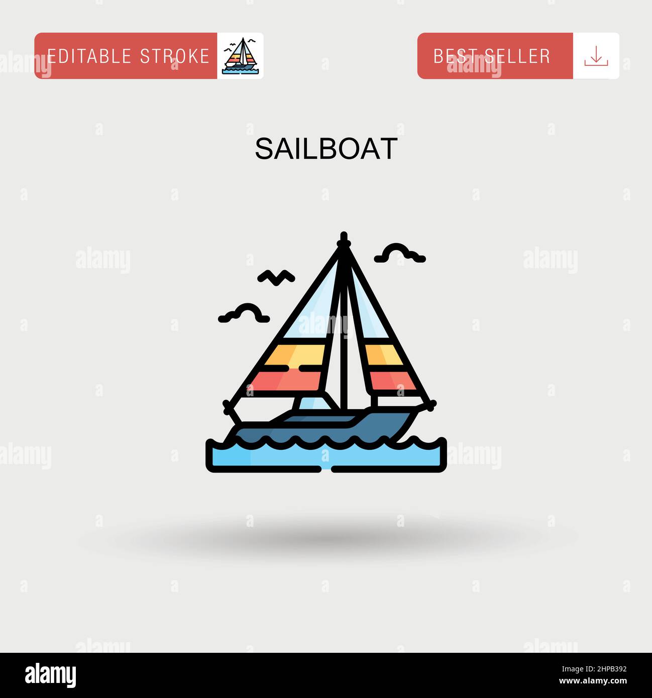 Sailboat Simple vector icon Stock Vector Image & Art - Alamy