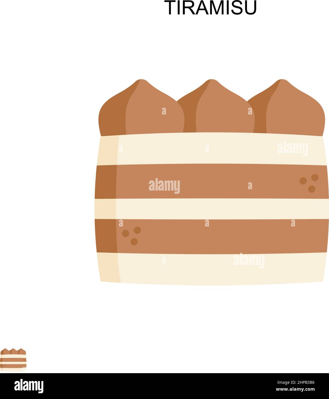 Tiramisu Simple vector icon. Illustration symbol design template for ...