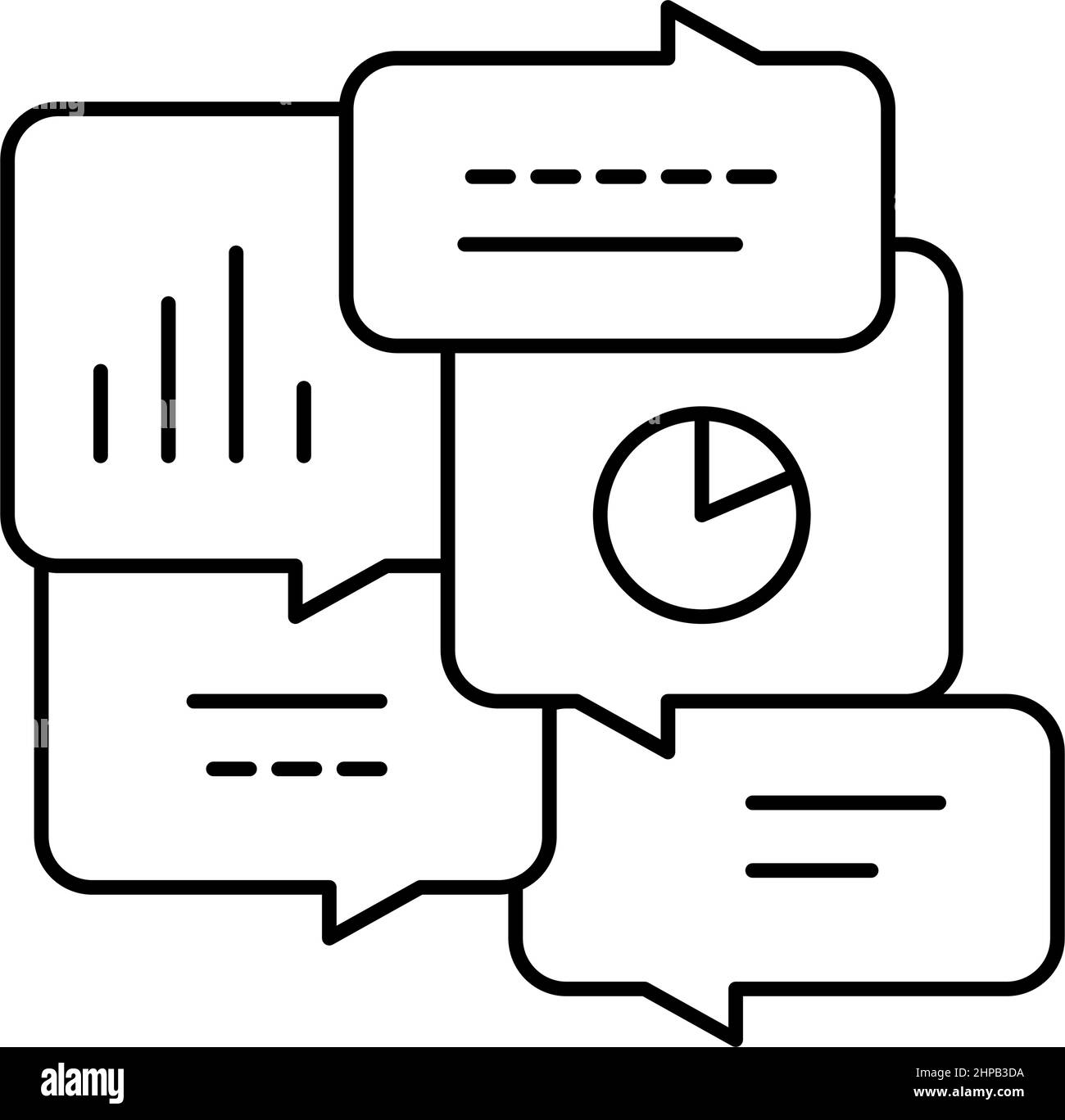 office tasks discussing line icon vector illustration Stock Vector ...