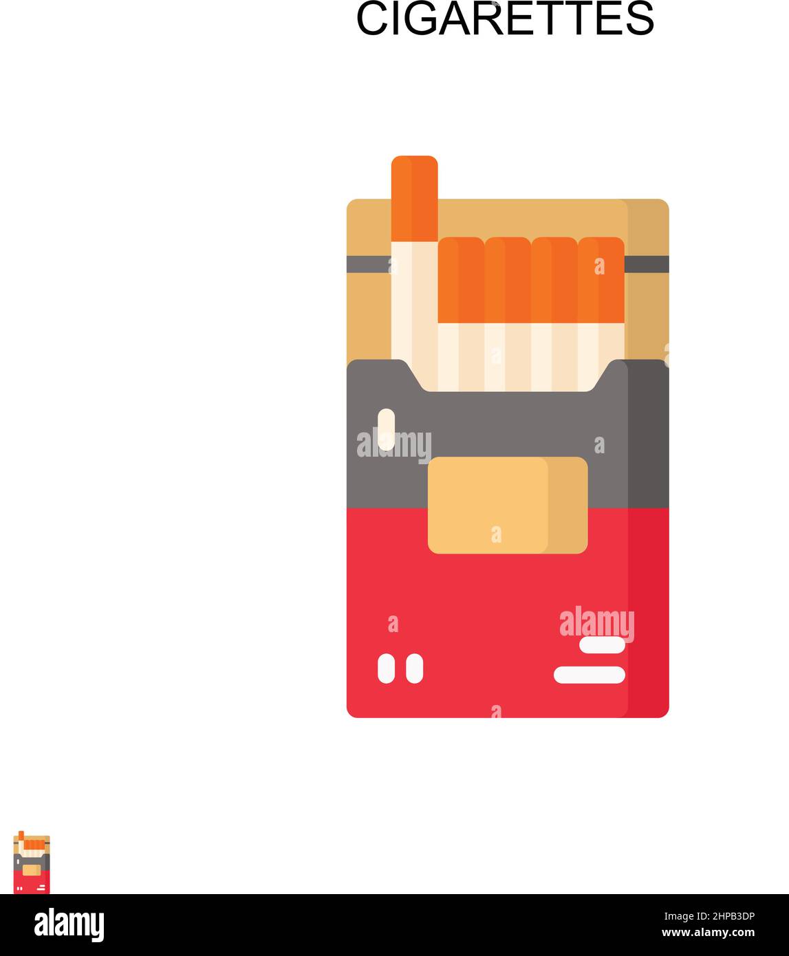 Cigarettes Simple vector icon. Illustration symbol design template for ...