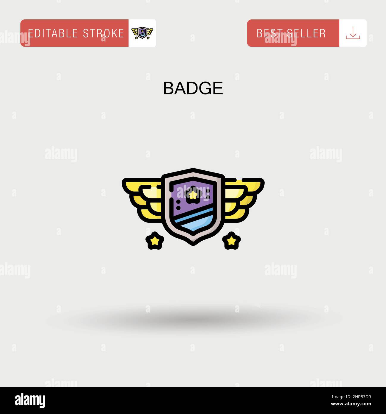 Badge Simple vector icon Stock Vector Image & Art - Alamy