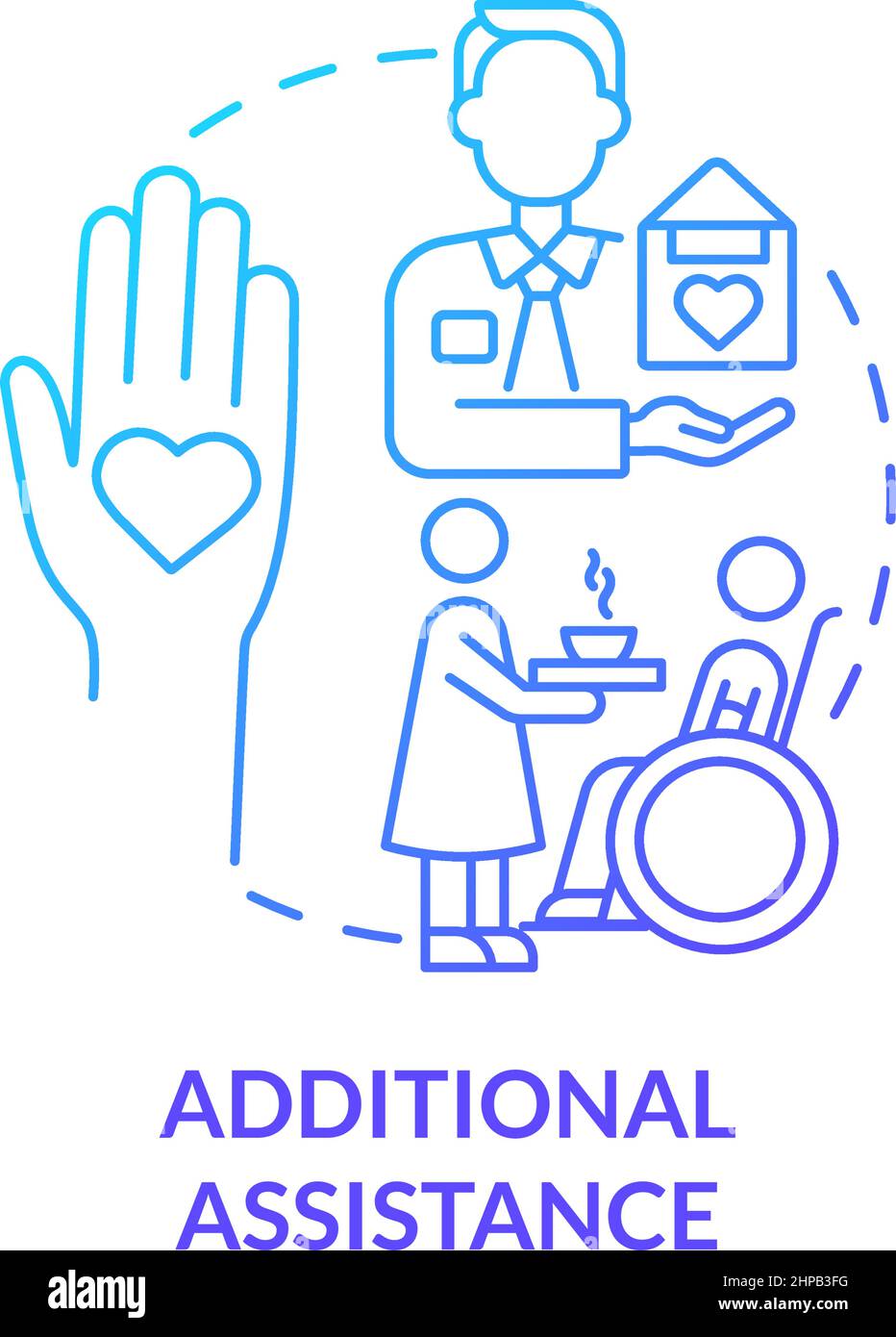 Additional assistance blue gradient concept icon Stock Vector Image ...