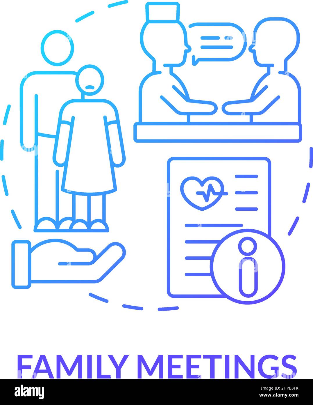 Family meetings blue gradient concept icon Stock Vector Image & Art - Alamy