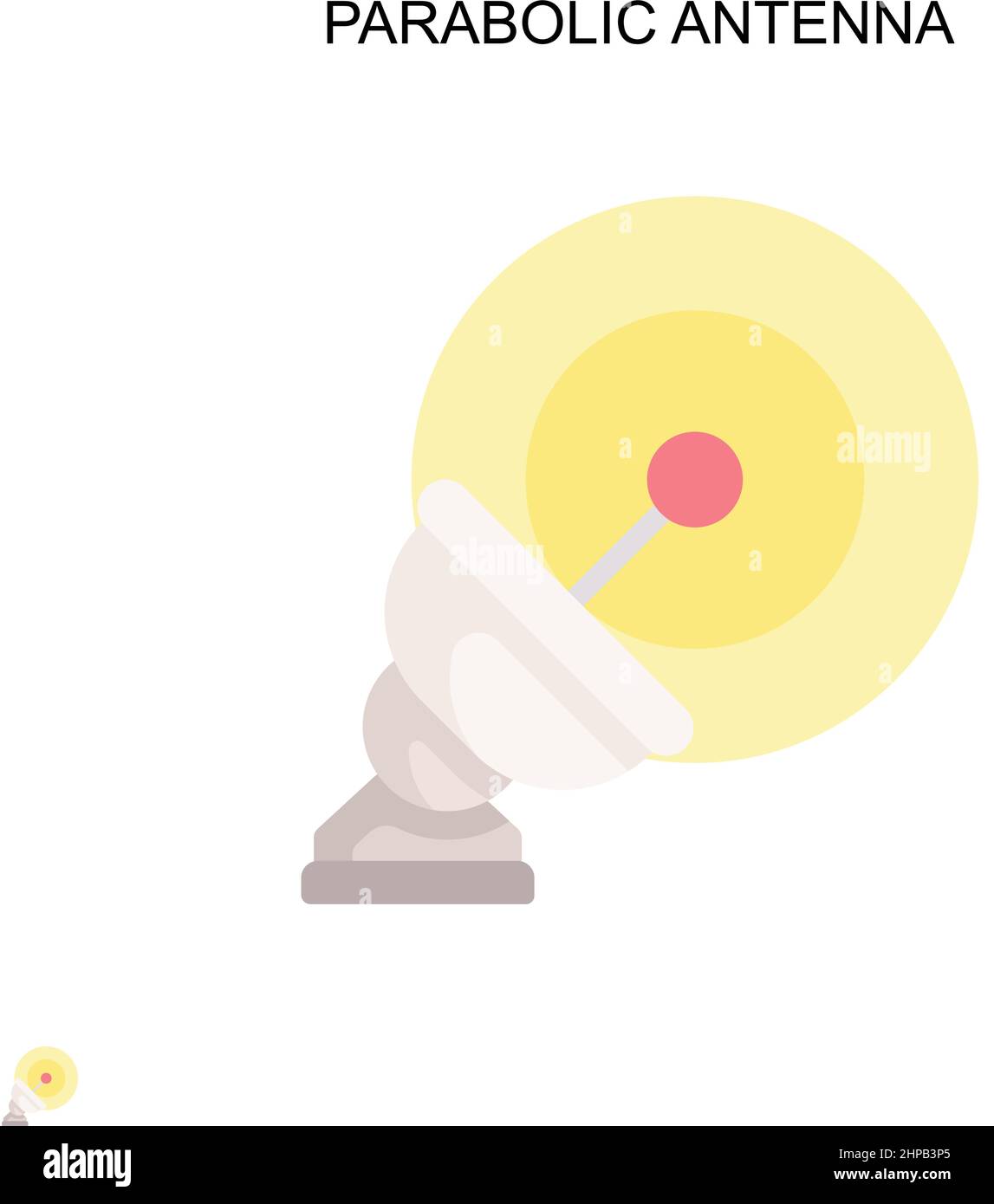 Parabolic antenna Simple vector icon. Illustration symbol design ...
