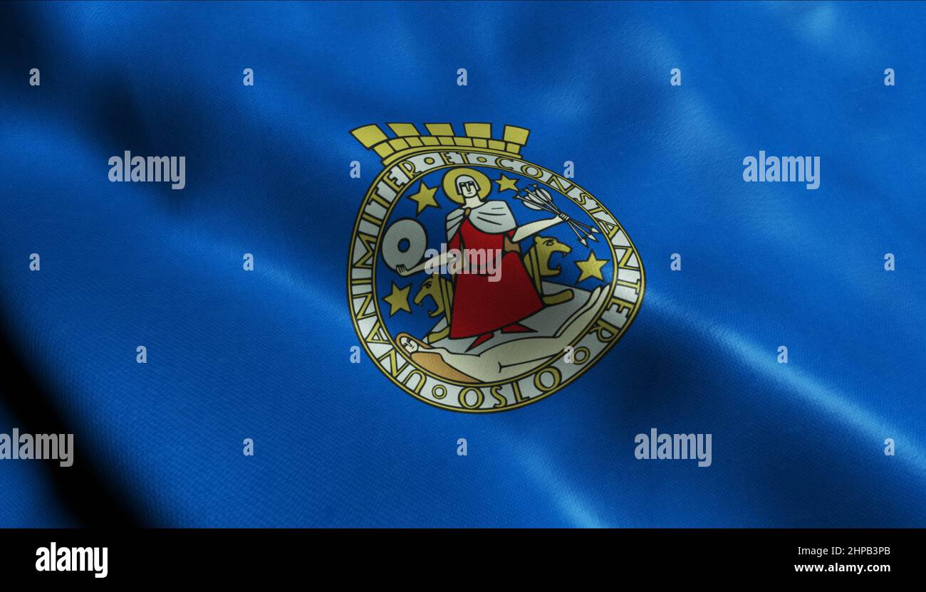 3d flag of the oslo hi-res stock photography and images - Alamy