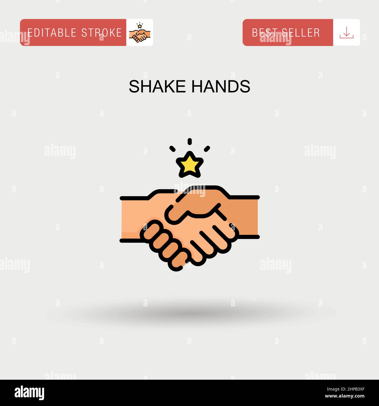 Handshake icon flat shaking hands Stock Vector Images - Alamy