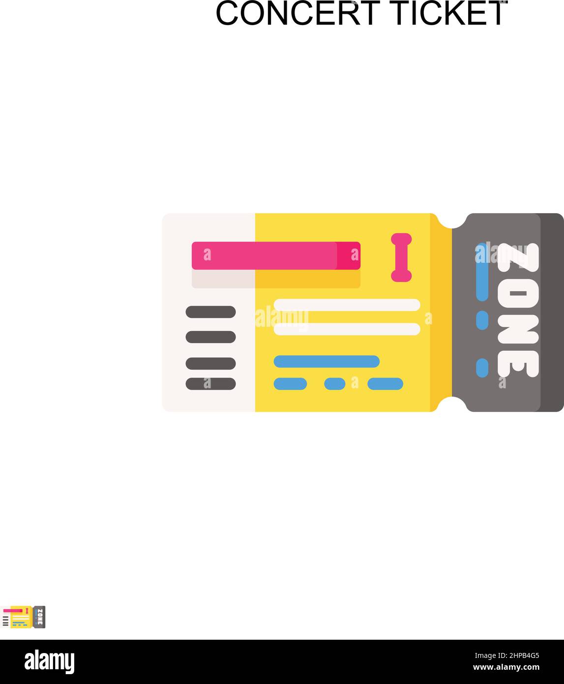 Concert ticket Simple vector icon. Illustration symbol design template ...