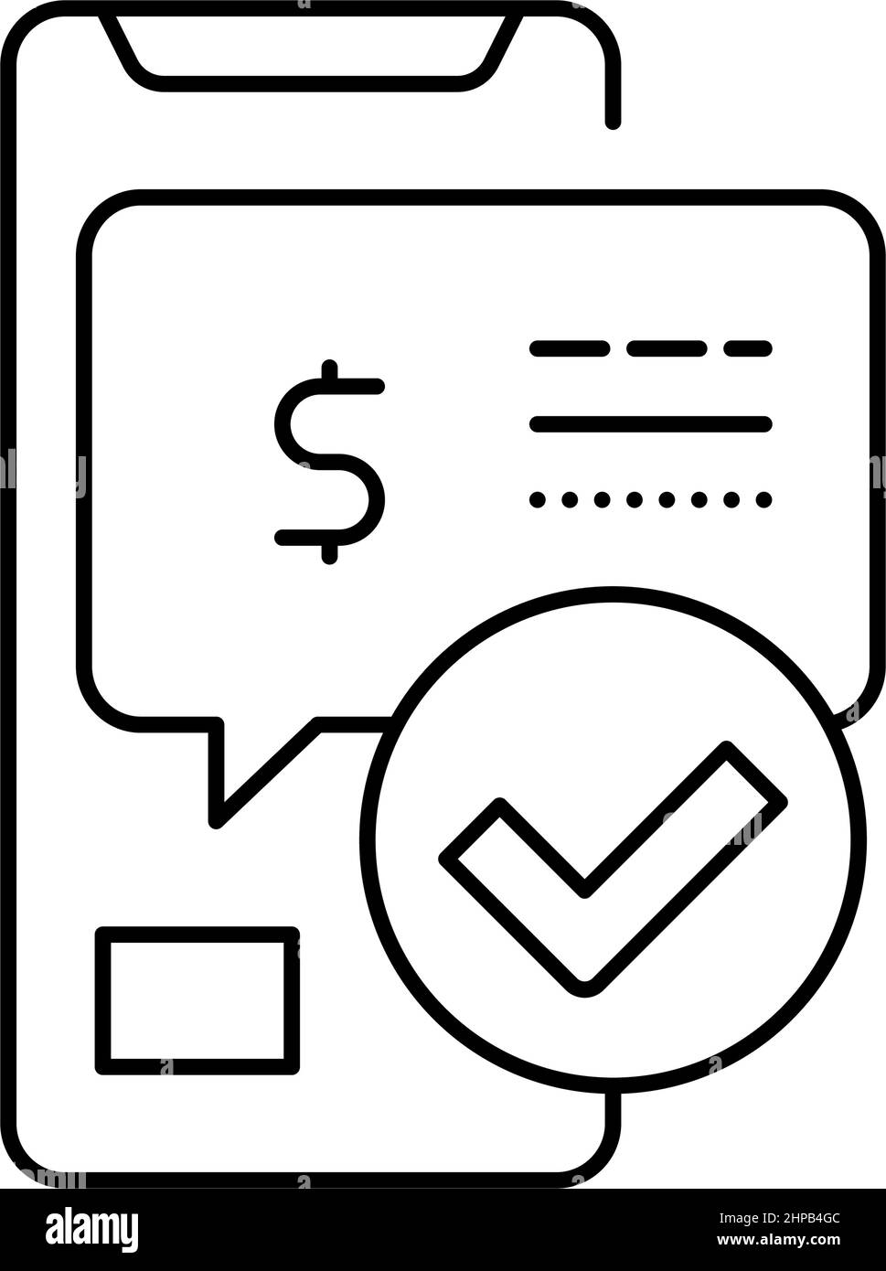 message approved payment line icon vector illustration Stock Vector ...