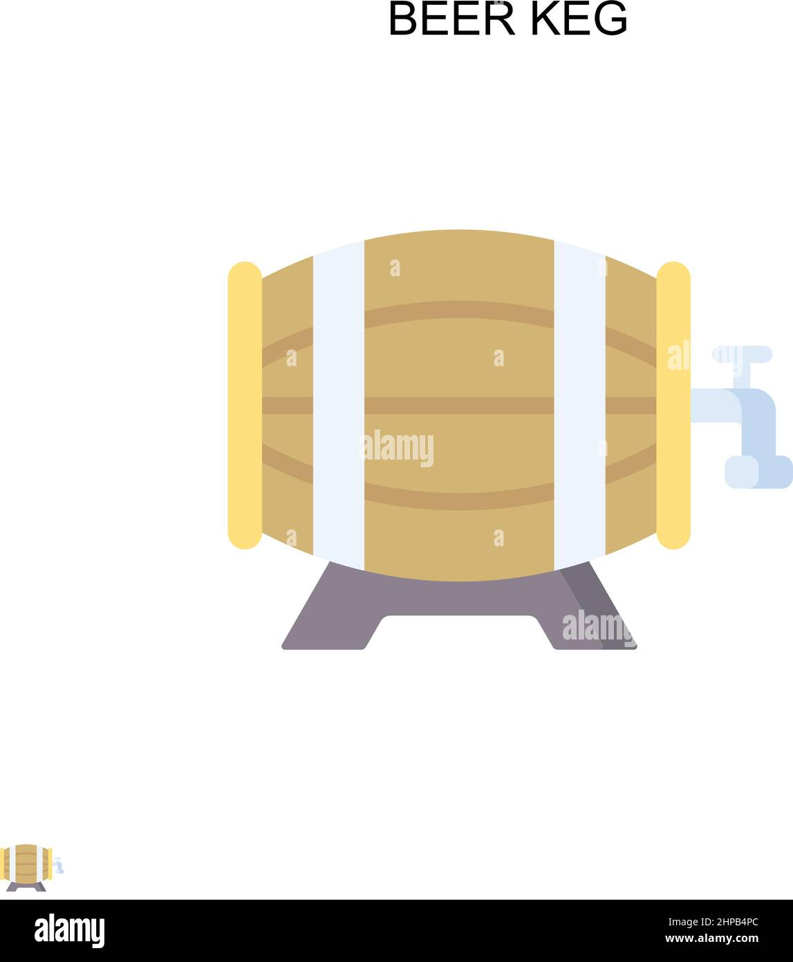 Beer keg Simple vector icon. Illustration symbol design template for ...