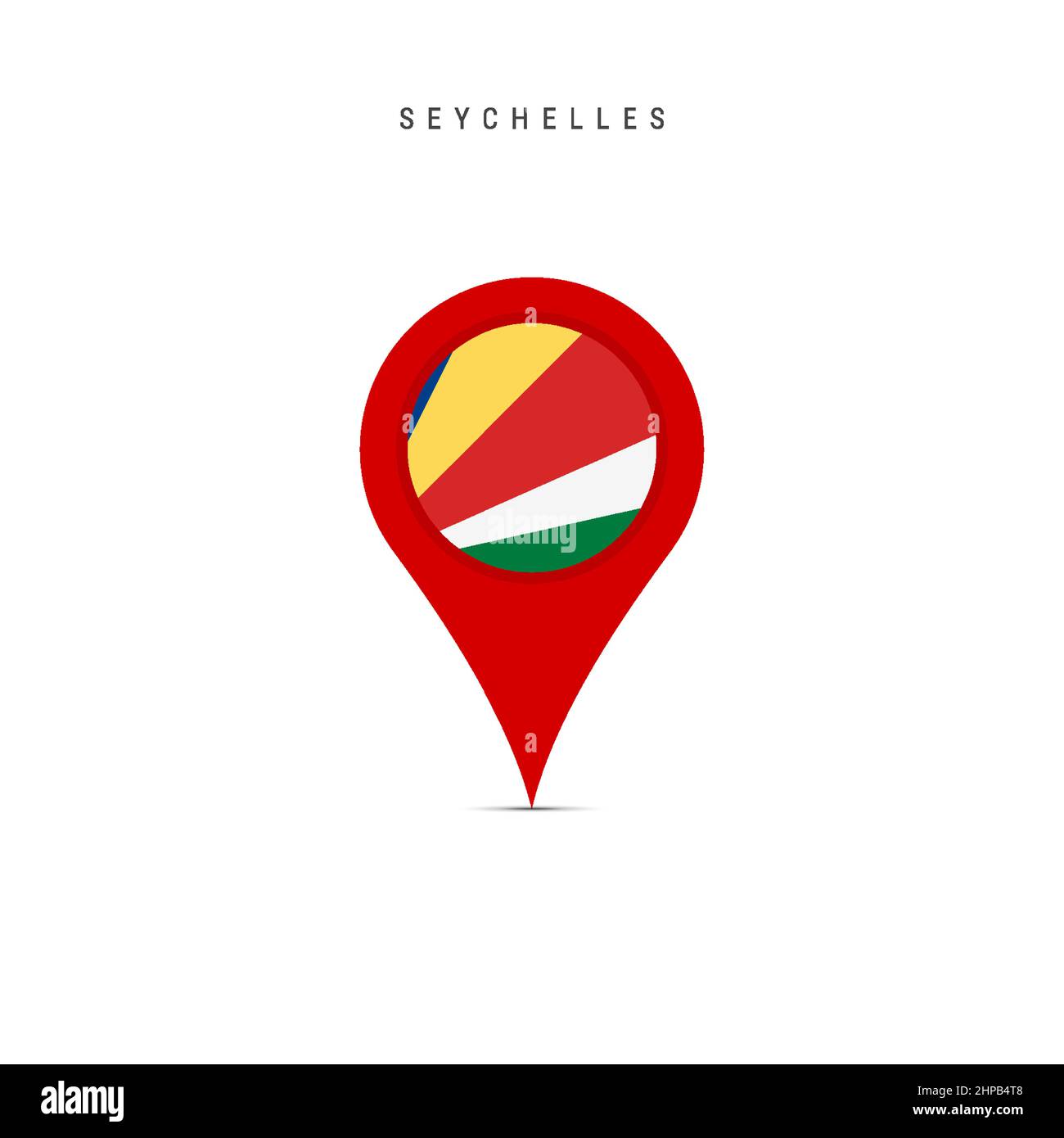 Teardrop Map Marker With Flag Of Seychelles Republic Of Seychelles