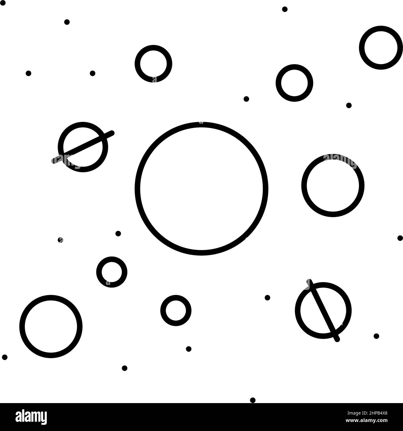 solar system planets line icon vector illustration Stock Vector Image ...