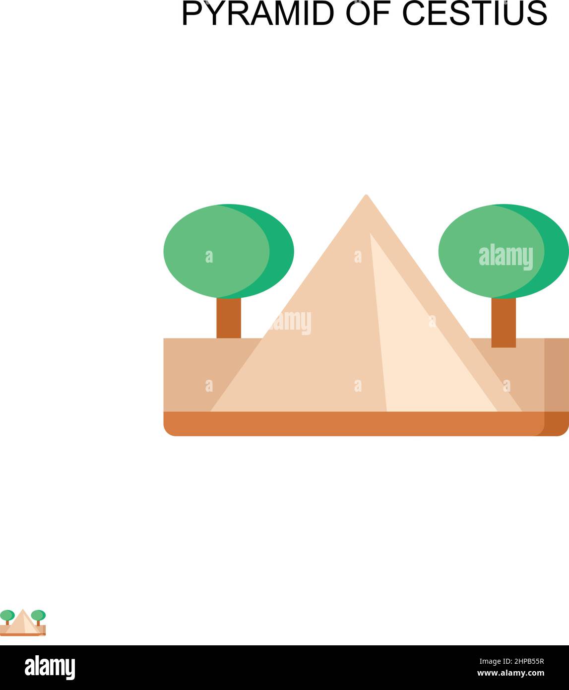 Pyramid of cestius Simple vector icon. Illustration symbol design ...