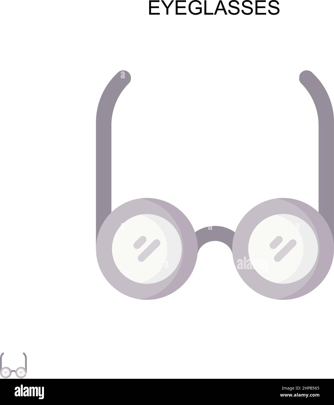 Eyeglasses Simple vector icon. Illustration symbol design template for ...