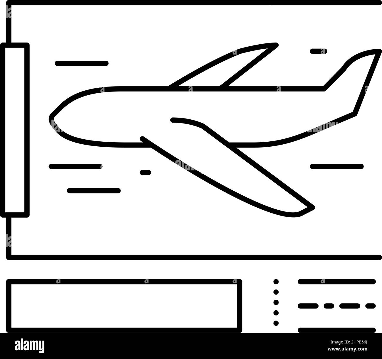airplane crash test line icon vector illustration Stock Vector Image ...