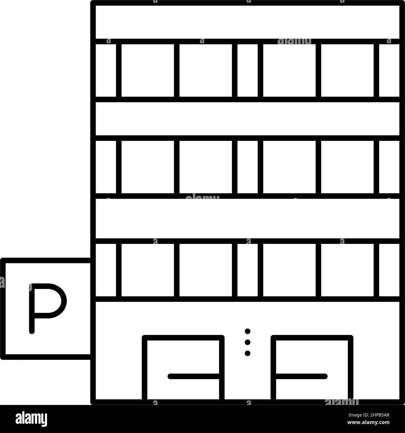 parking building line icon vector illustration Stock Vector Image & Art ...