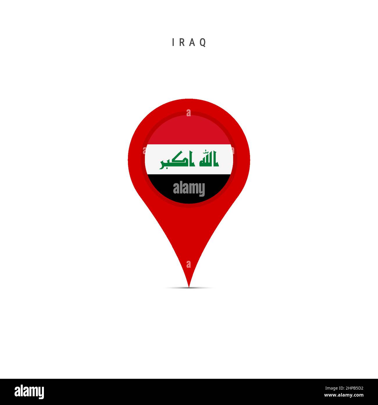 Teardrop map marker with flag of Iraq. Iraqi flag inserted in the ...