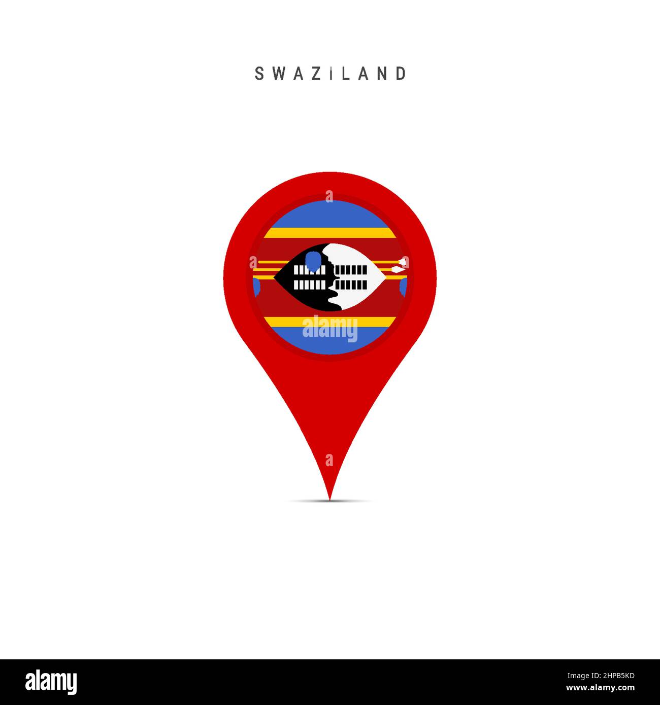 Teardrop Map Marker With Flag Of Swaziland Eswatini Flag Inserted In