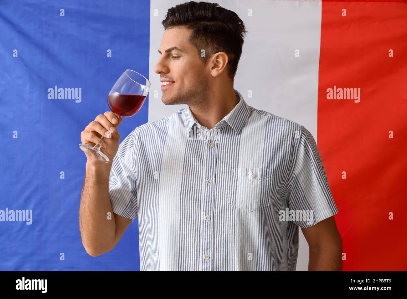 Wine glass french flag hi-res stock photography and images - Alamy