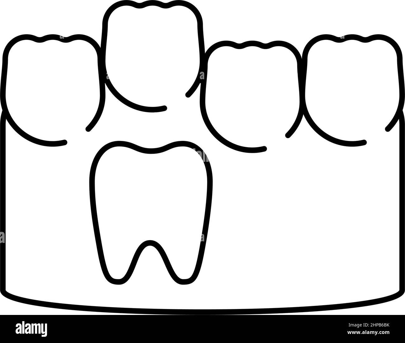 baby and molar teeth line icon vector illustration Stock Vector Image ...