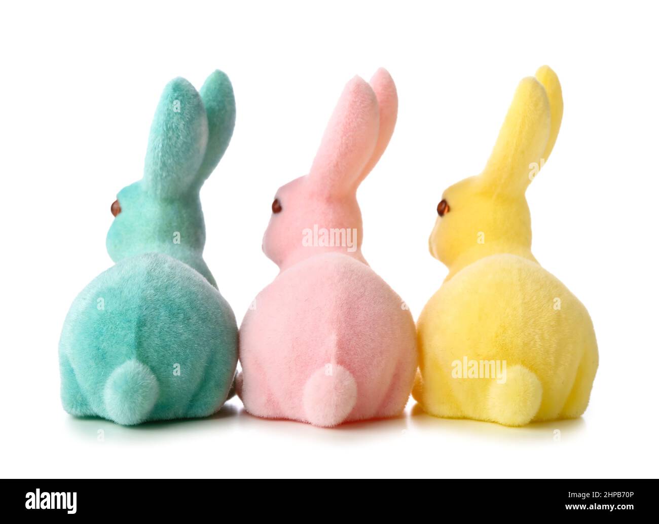 Beautiful Easter bunnies on white background Stock Photo - Alamy