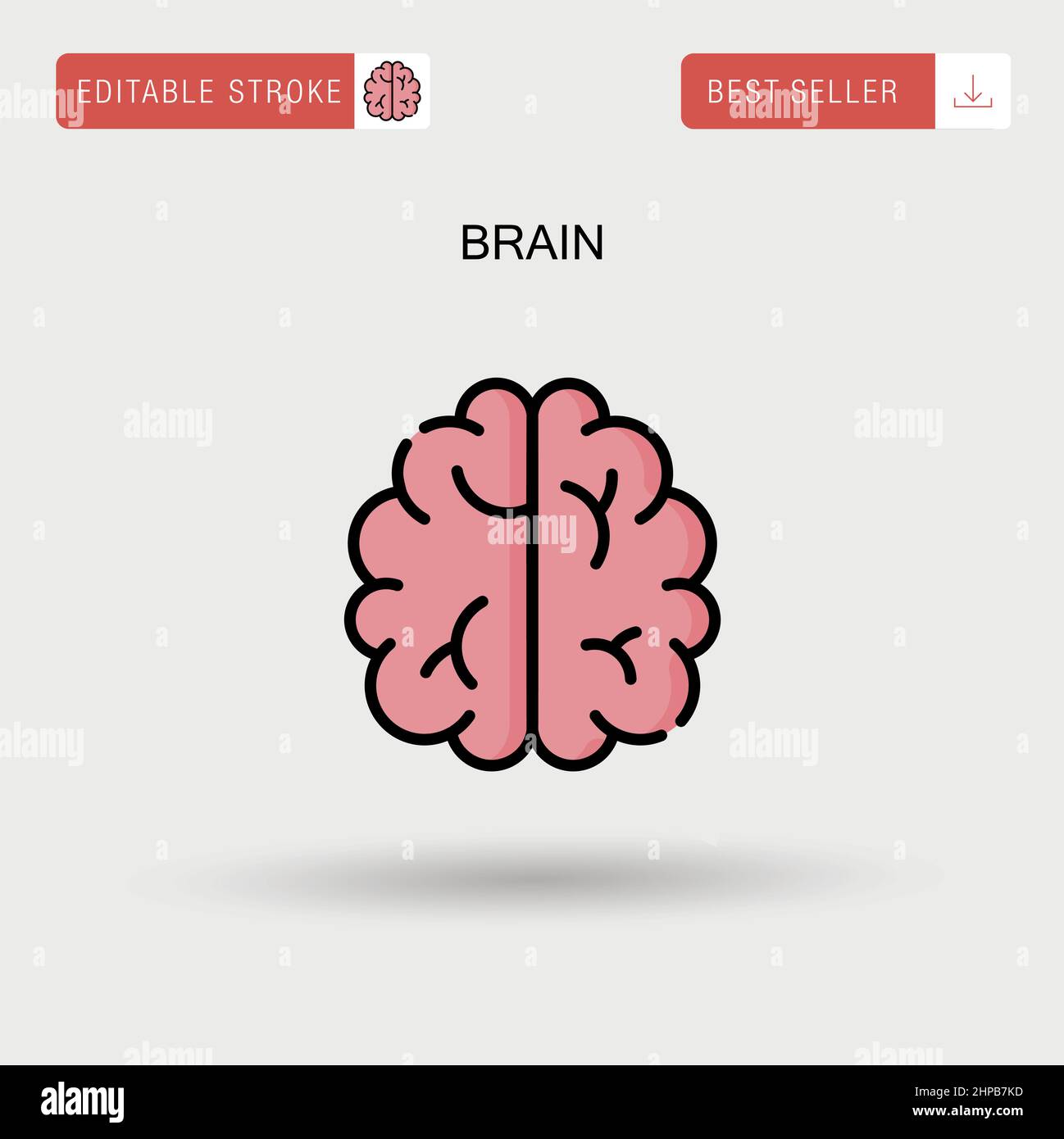 Brain Simple vector icon Stock Vector Image & Art - Alamy
