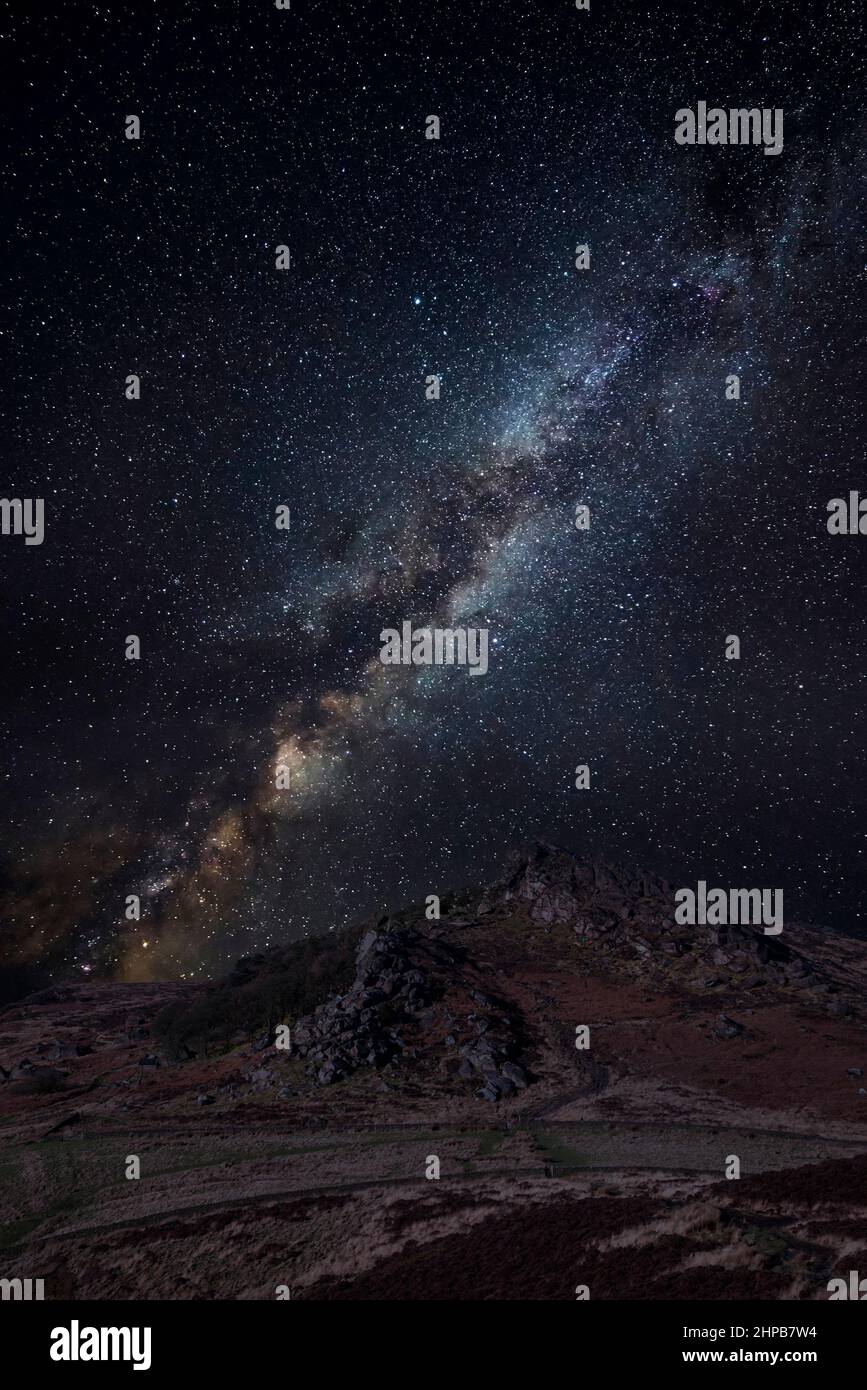 Stunning Peak District Winter landscape of Ramsaw Rocks with digital ...