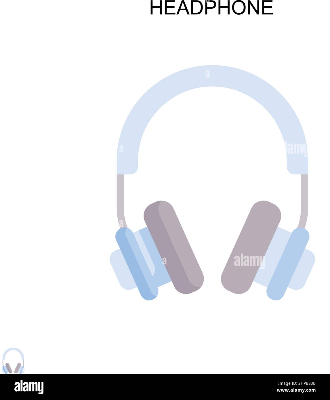 Headphone Simple vector icon. Illustration symbol design template for ...