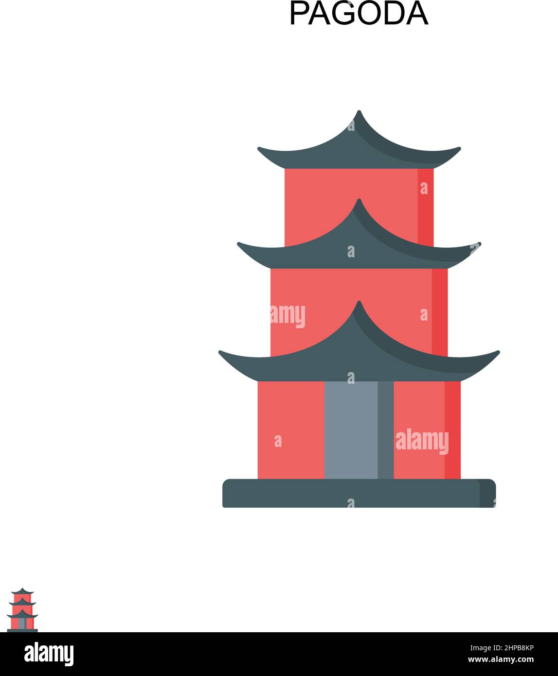 Pagoda Simple vector icon. Illustration symbol design template for web ...