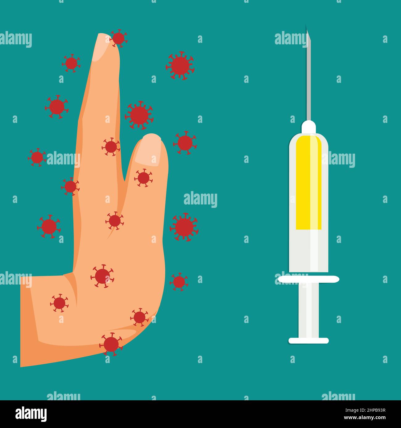 Concept for vaccine scepticism. Anti-Vaccine. Stop Covid-19 vaccination ...