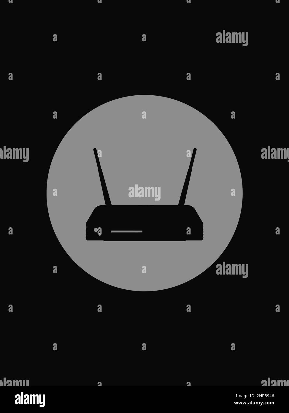 Wi-Fi router icon in a circle, wireless router, 3D rendering Stock ...