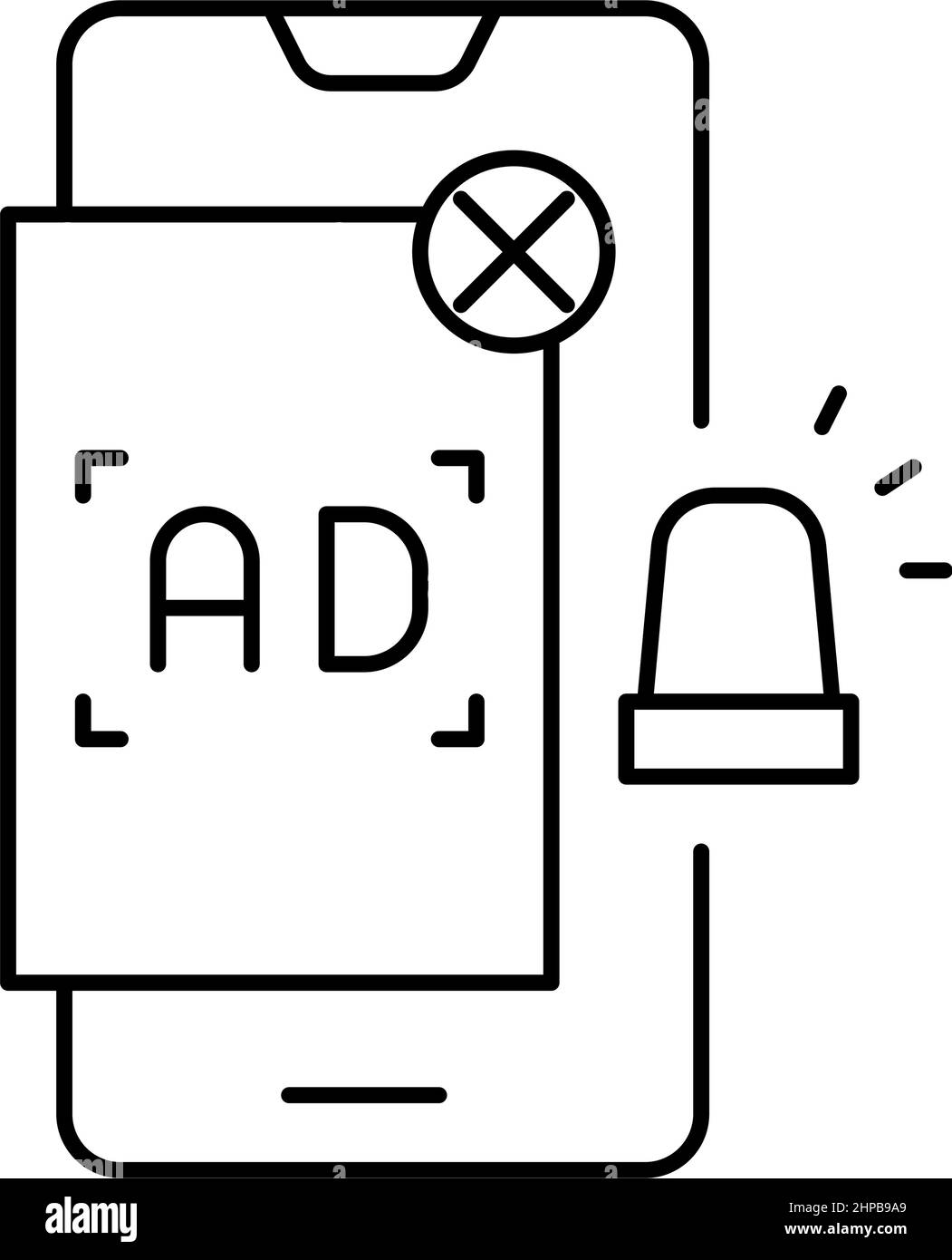 advertisement pop-up window line icon vector illustration Stock Vector ...