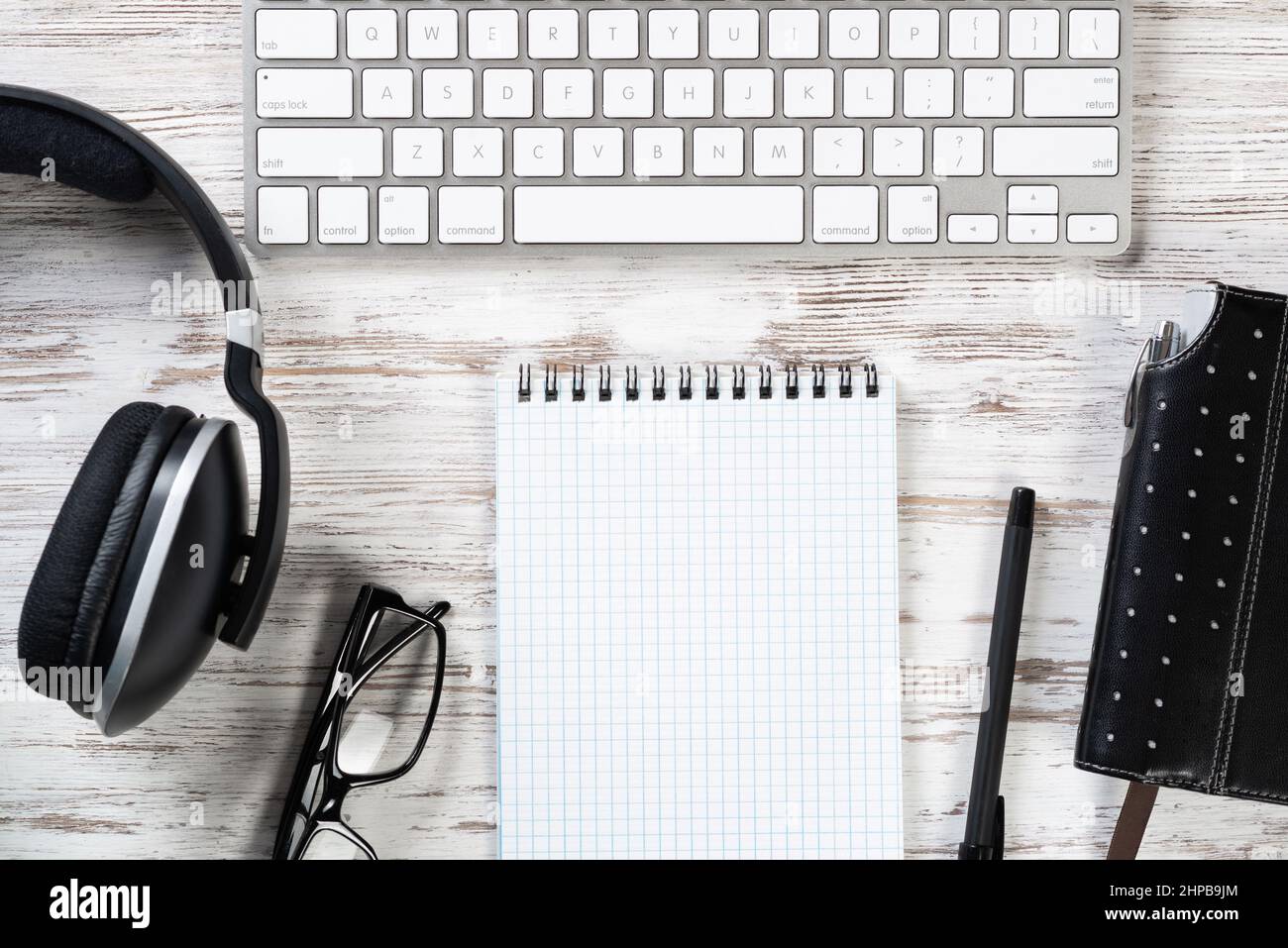 Top view modern office workspace Stock Photo - Alamy