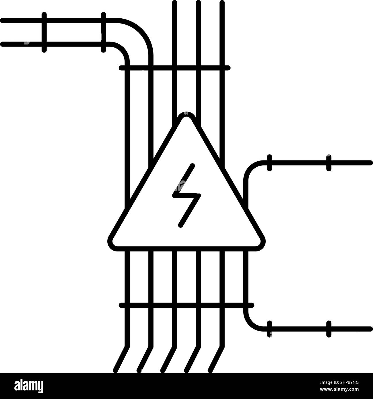 electric wiring line icon vector illustration Stock Vector Image & Art ...