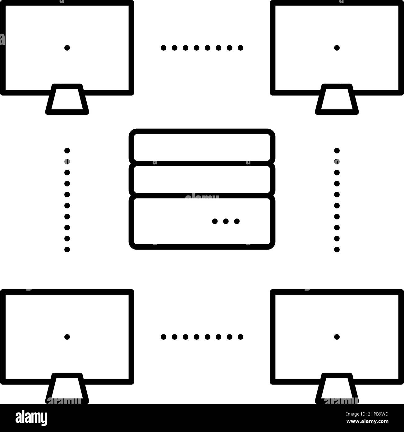 server computers line icon vector illustration Stock Vector Image & Art ...