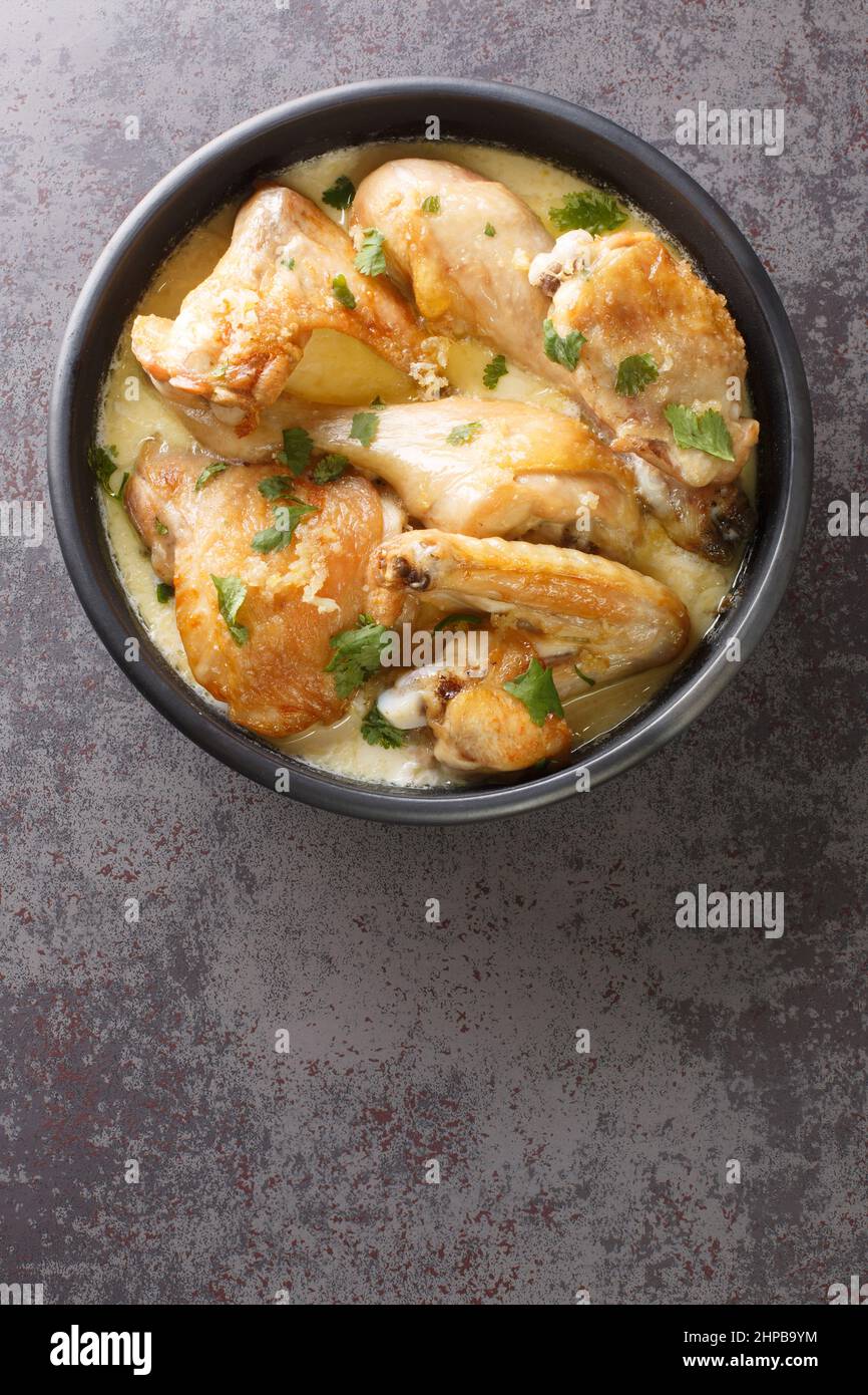 Shkmeruli Chicken cooked in milk and garlic is a favorite rustic ...