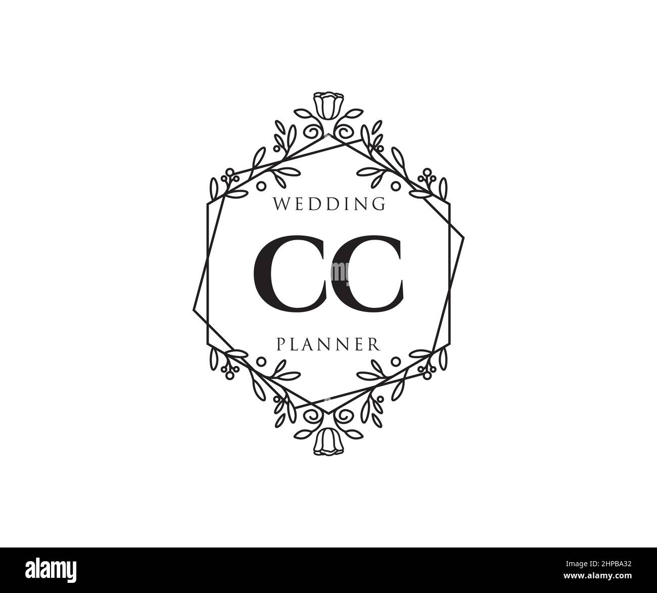 CC Initials letter Wedding monogram logos collection, hand drawn modern ...