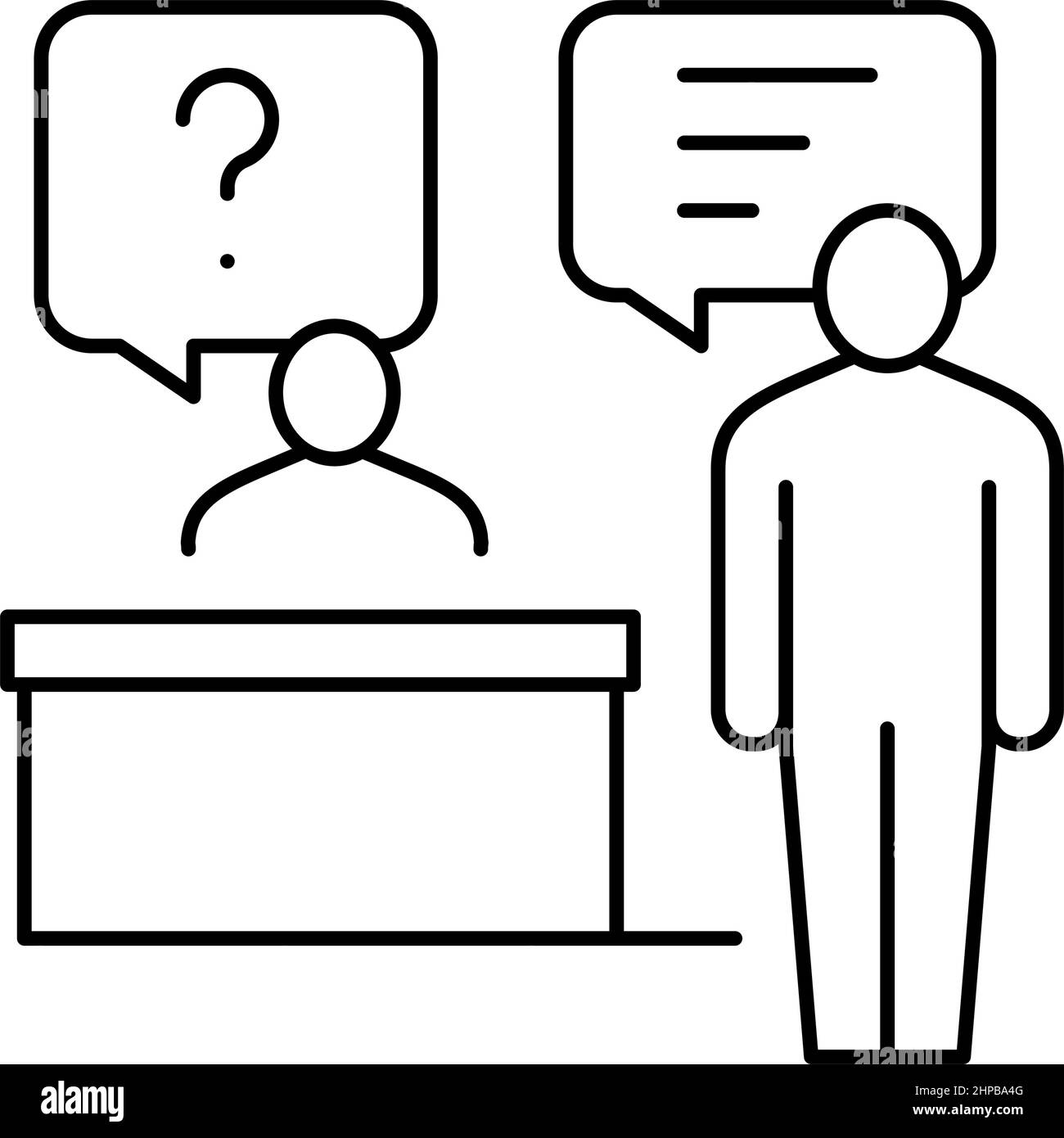 employee reporting boss line icon vector illustration Stock Vector ...