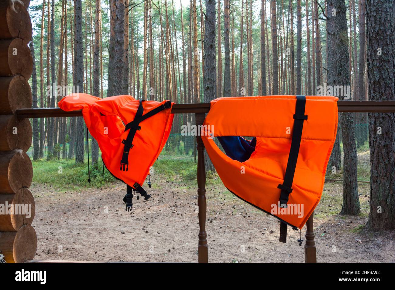 Hanging life jackets hi-res stock photography and images - Alamy