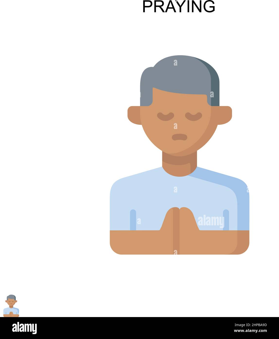 Praying Simple vector icon. Illustration symbol design template for web ...