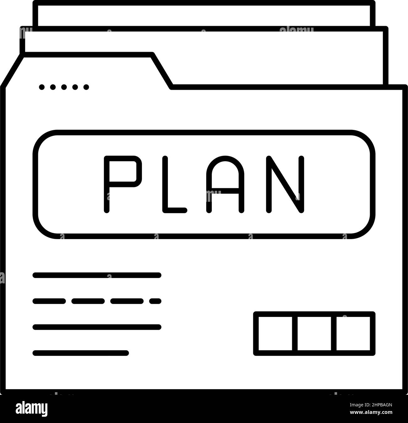 plan folder line icon vector black illustration Stock Vector Image ...